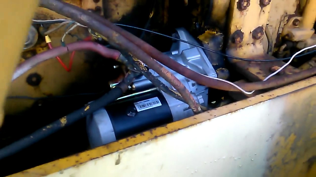 Detroit 4-53 in Clark 55B loader with starter conversion - YouTube