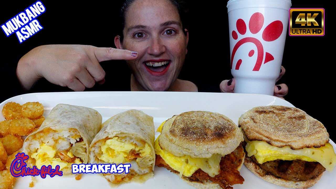 ASMR | CHICK-FIL-A BREAKFAST | MUKBANG Eating Sounds - YouTube