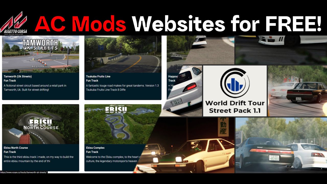 Best FREE Websites for Assetto Corsa Mods - Cars, Tracks, Apps etc ...
