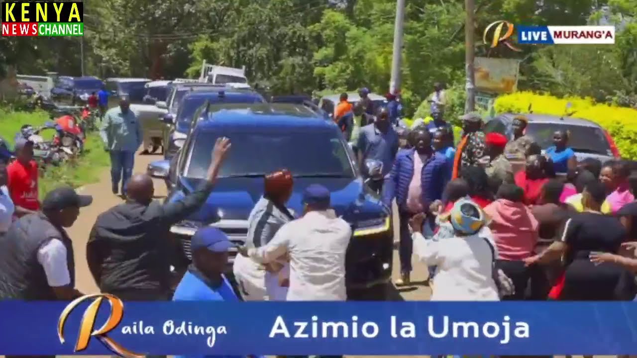 RAILA BLOCKED BY CROWD WHILE ENTERING MURANG'A AZIMIO RALLY - YouTube