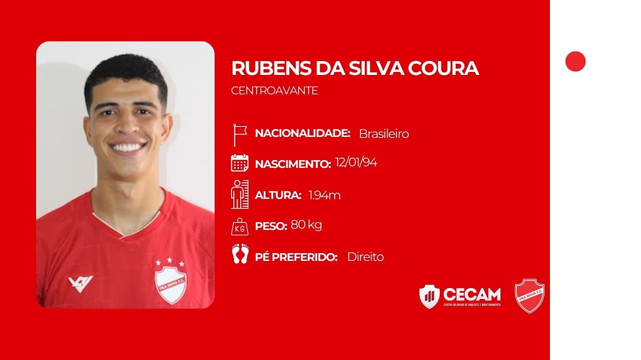 Rubens da Silva Coura- centroavante (Vila Nova F.C.) - YouTube