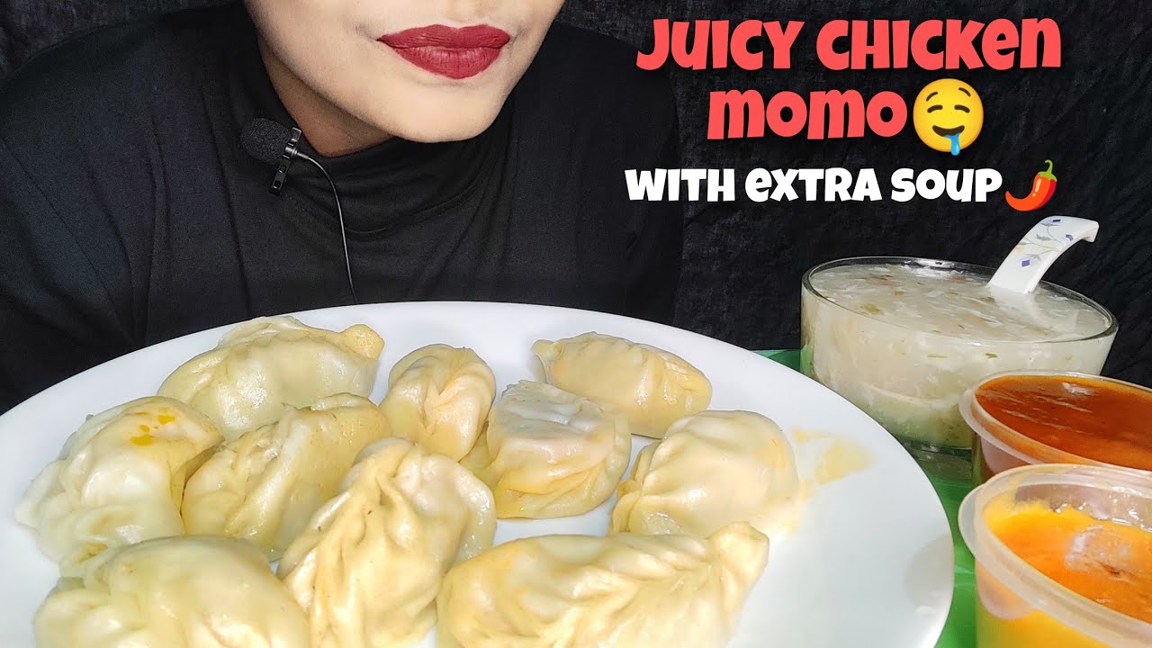 Juicy chicken momo 🤤| momos eating challenge 😍| Spicy chicken momo ...