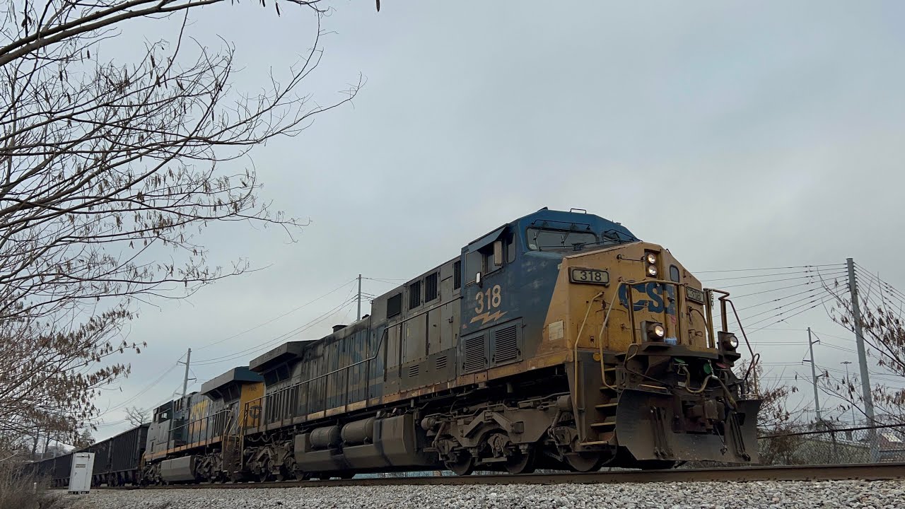 CSX AC44CW 318 w/ Forward K5HL Leads Loaded Coal C281-28 on 1/30/23 ...