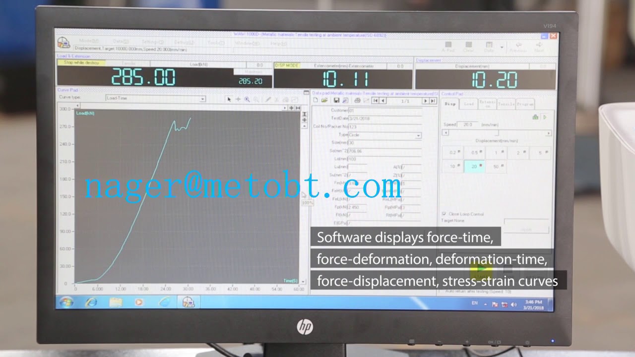 Computer control automatic hydraulic servo universal testing machine ...