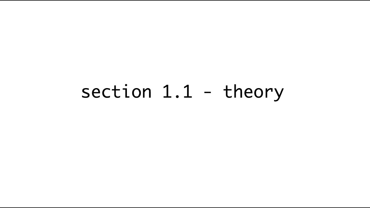 Section 1.1 (An Intuitive Introduction to Limits) - Theory - YouTube