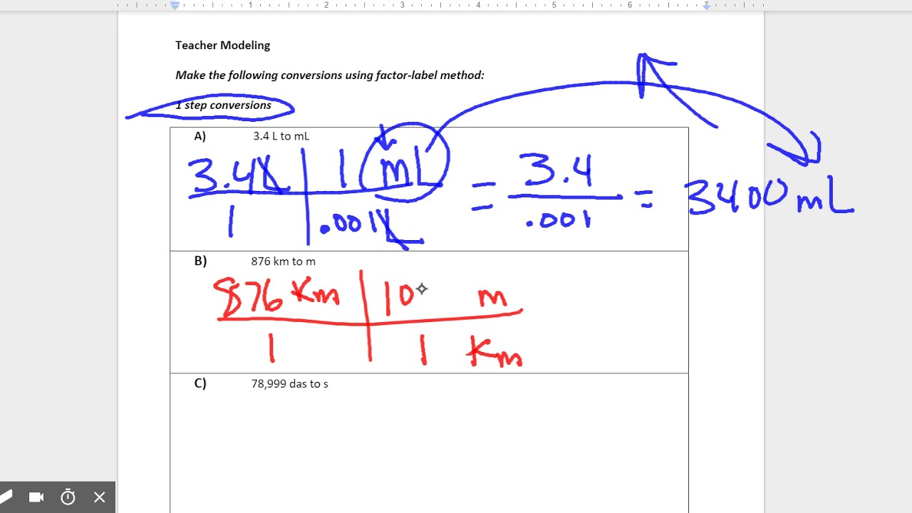 Ch-1 Matter Assignment 1 Intro Factor Label Method - YouTube