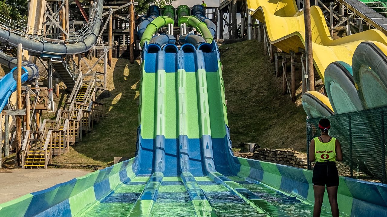 Quadzilla RACER Water Slide at Noah's Ark Waterpark - YouTube