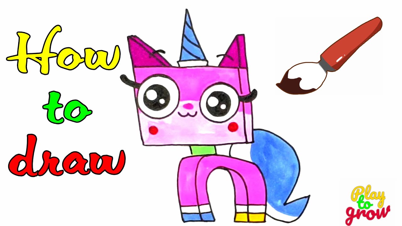 How to draw Unikitty / Vẽ Unikitty chú mèo kì lân /Play to grow - YouTube