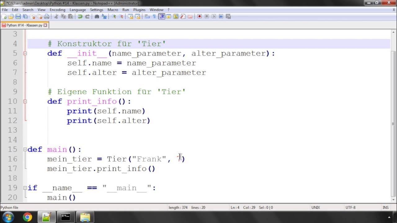 Python Crashkurs für Anfänger #14 | Klassen - YouTube