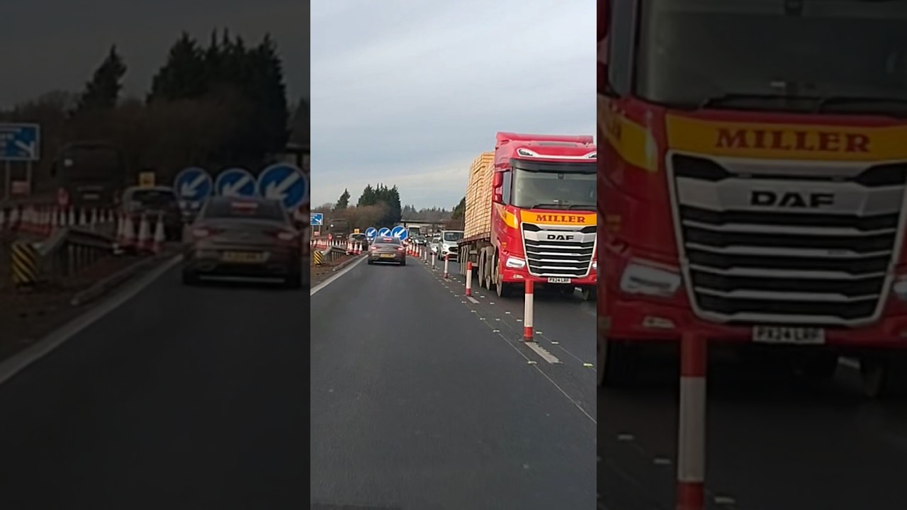 Roadworks on M80 Northbound Motorway Stirling Scotland UK - YouTube