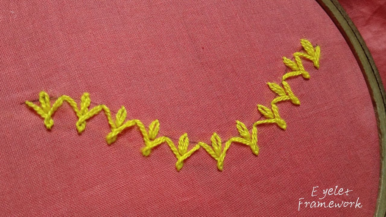 Criss Cross Chain Stitch Border Embroidery Design Tutorial - YouTube