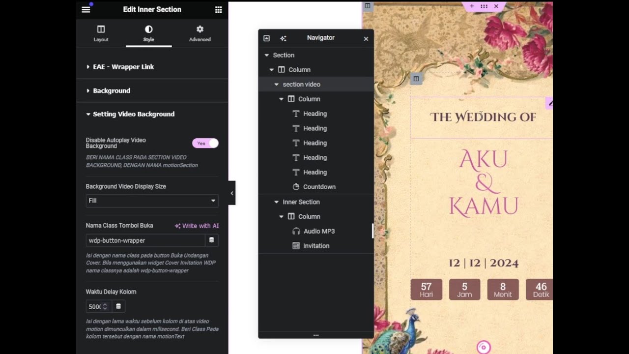 Membuat Tema Undangan Web Art Motion - Wedding Invitation - YouTube