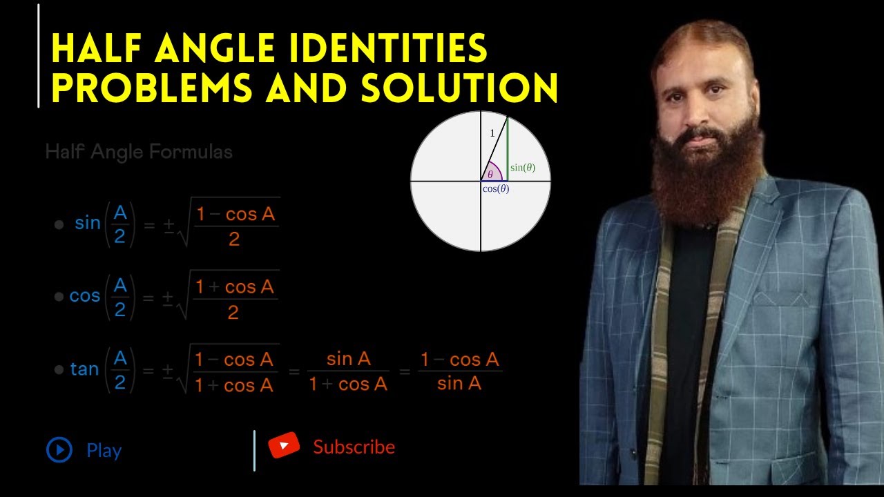 Half Angle Identity | Practice Problems | Example | Trigonometry - YouTube