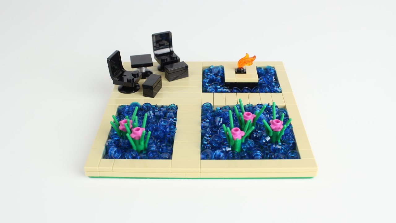 LEGO Modern Backyard w/ Ponds & Firepit - YouTube