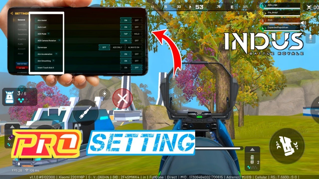 HOW TO EXPLAINED ALL SETTINGS IN INDUS BATTLE ROYALE | INDUS BATTLE ...