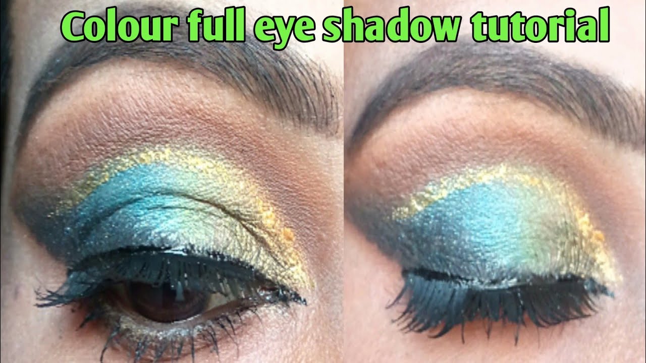 Colour Full Easy Eye Shadow Tutorial/Colour full eye makeup|Rabiha make ...