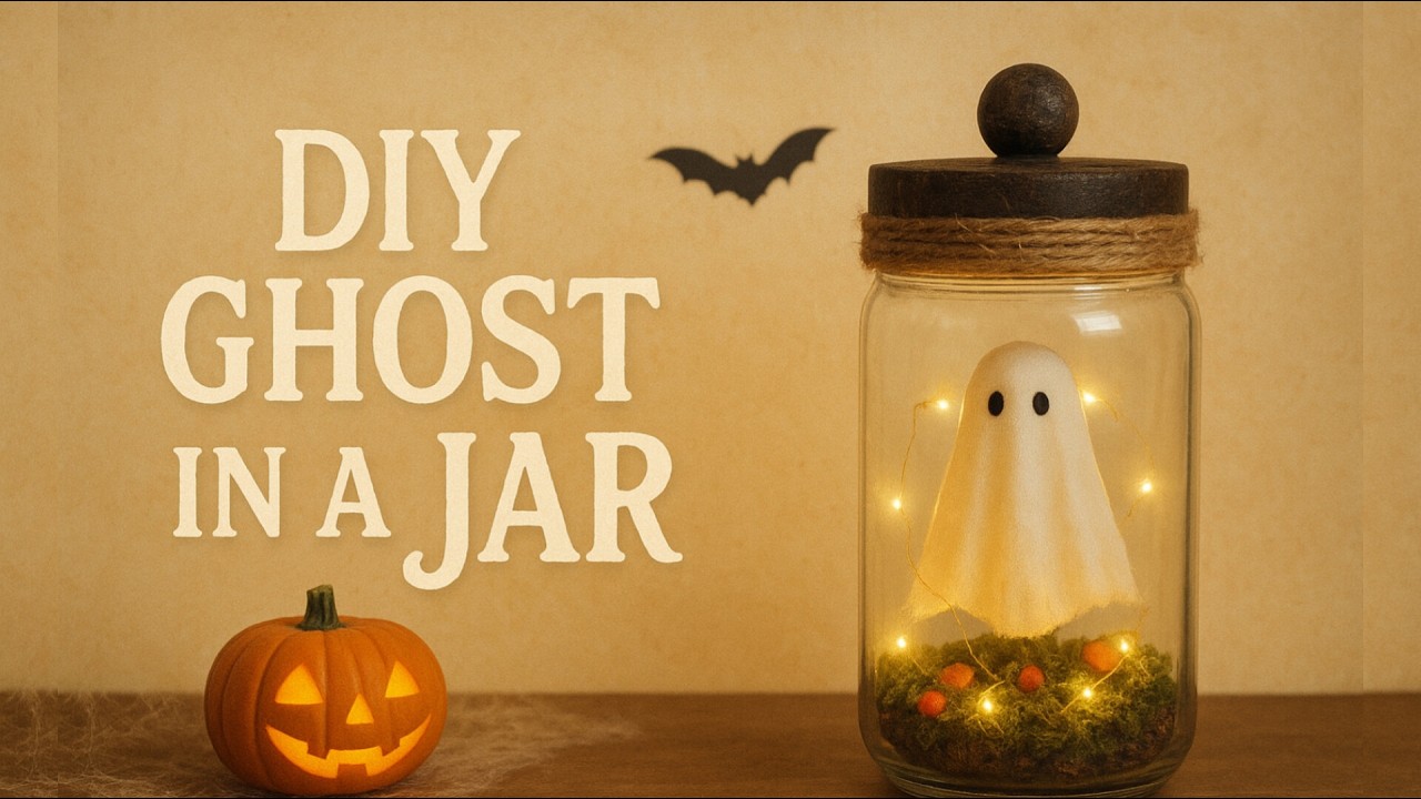 Spooky and Cute Halloween Decor | DIY Making Tiny Ghost in a Jar for ...
