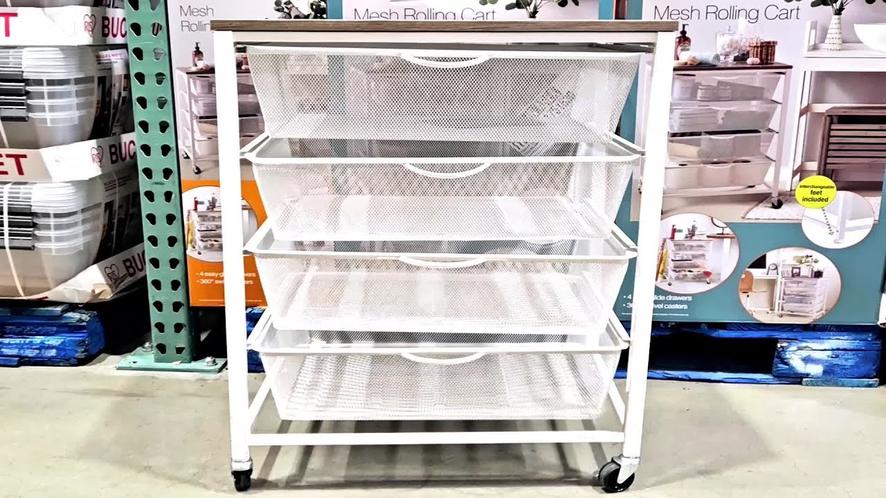 4- DRAWER MESH ROLLING CART Shop with us at Costco!!! - YouTube