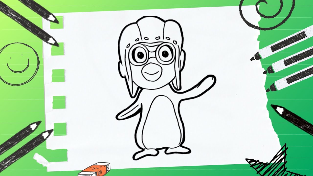 How to draw Pororo step by step - YouTube