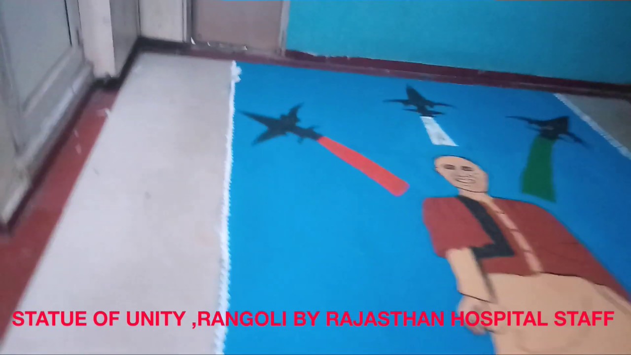 STATUE OF UNITY RANGOLI BY RAJASTHAN HOSPITAL STAFF || KASAM NEWS TV ...