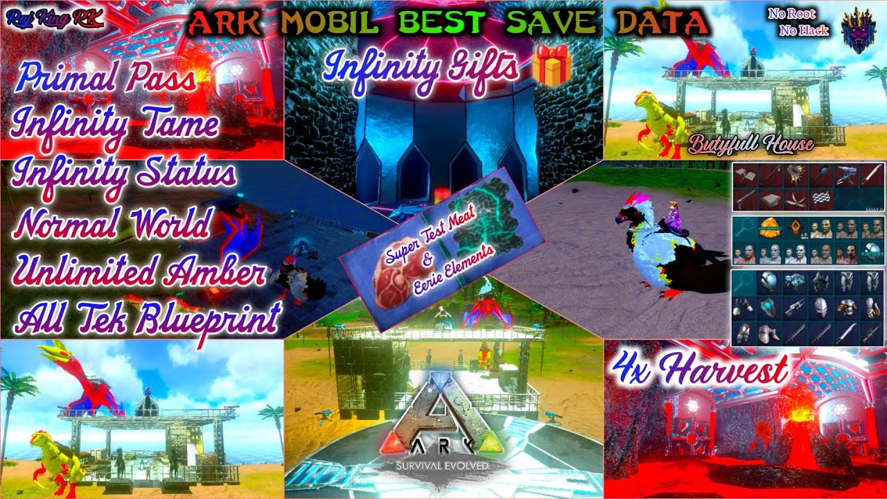 Ark:Mobile Super Save Data📁4x Harvest🔥Primal Pass💎Inf Gifts🎁Inf Status🔥 ...