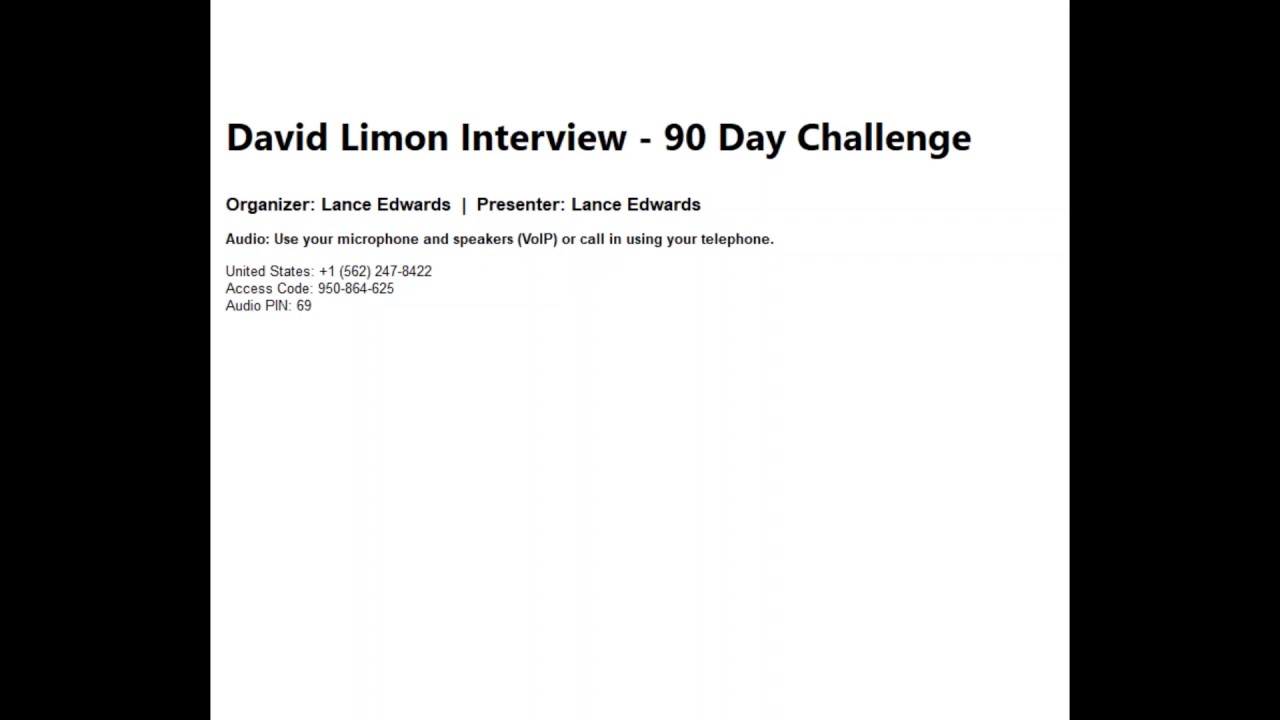 David Limon Interview - 90 Day Challenge Winner - YouTube