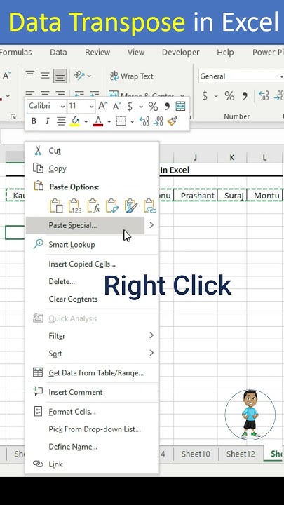 Excel Job Interview Questions Transpose Data In Excel Excel Exceltips Shorts
