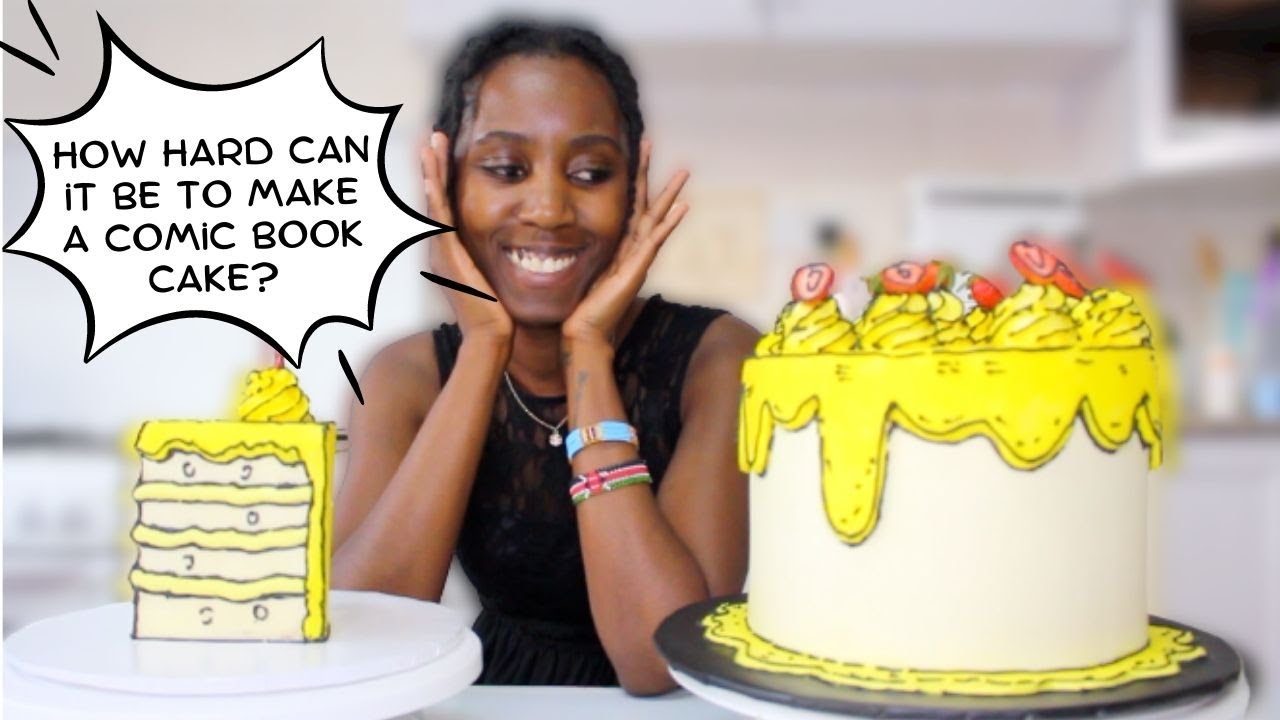 How I Made the Buttercream Comic Book Cake // 8'' Cake - YouTube