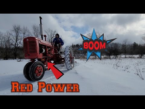 Farmall Super C Plowing Snow - YouTube