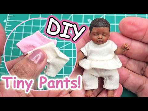 DIY My Mini Baby Doll Clothes! Making Tiny Pants for My Mini Baby Series 2!