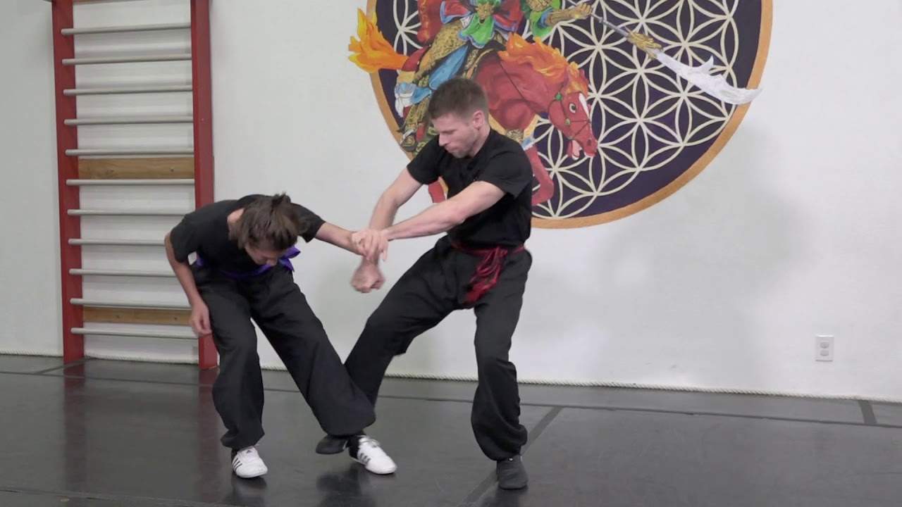 Eagle Claw Kung Fu grab and sweep technique - YouTube