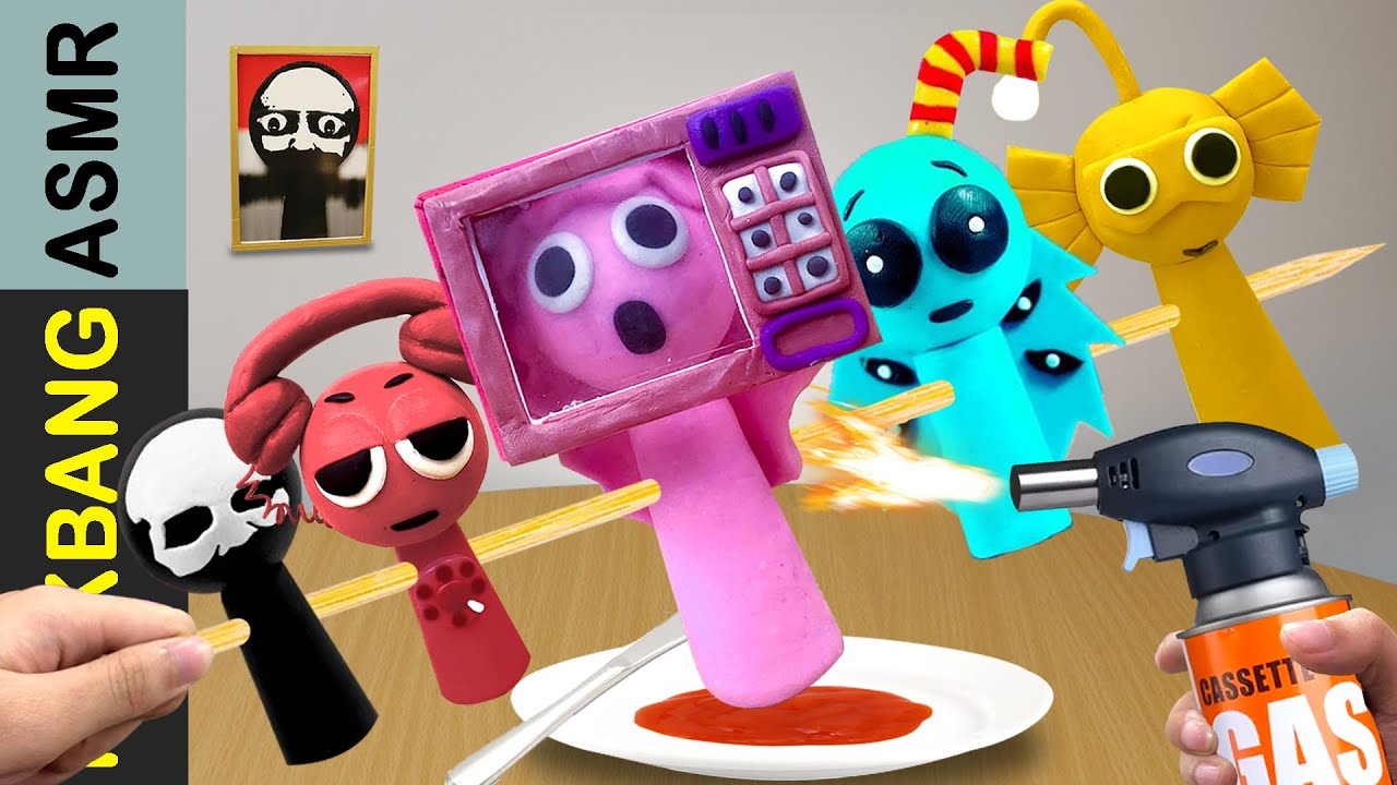 Eating NEW SPRUNKI OC Lily Aqua Tele Dorn Bailey | Mukbang Clay ASMR ...