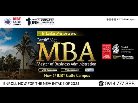 Globally Recognized British MBA Now At ICBT Galle Campus | Cardiff ...