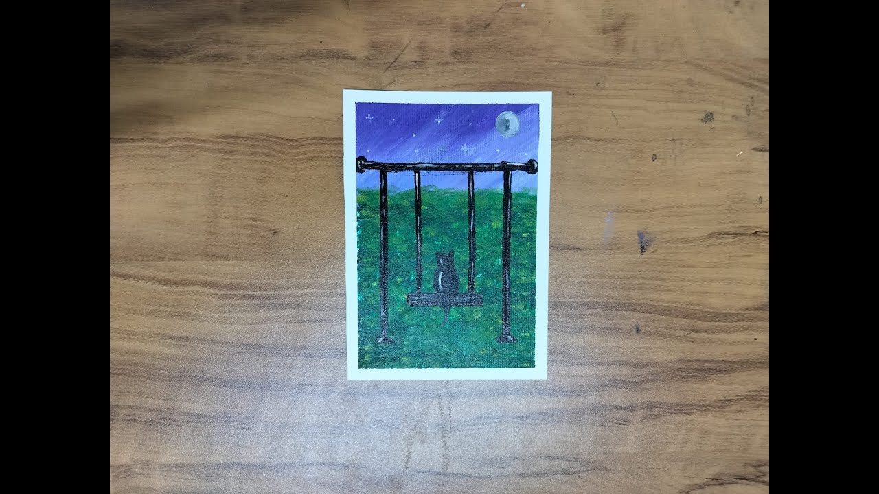 Moonlight landscape painting|Acrylic painting - YouTube