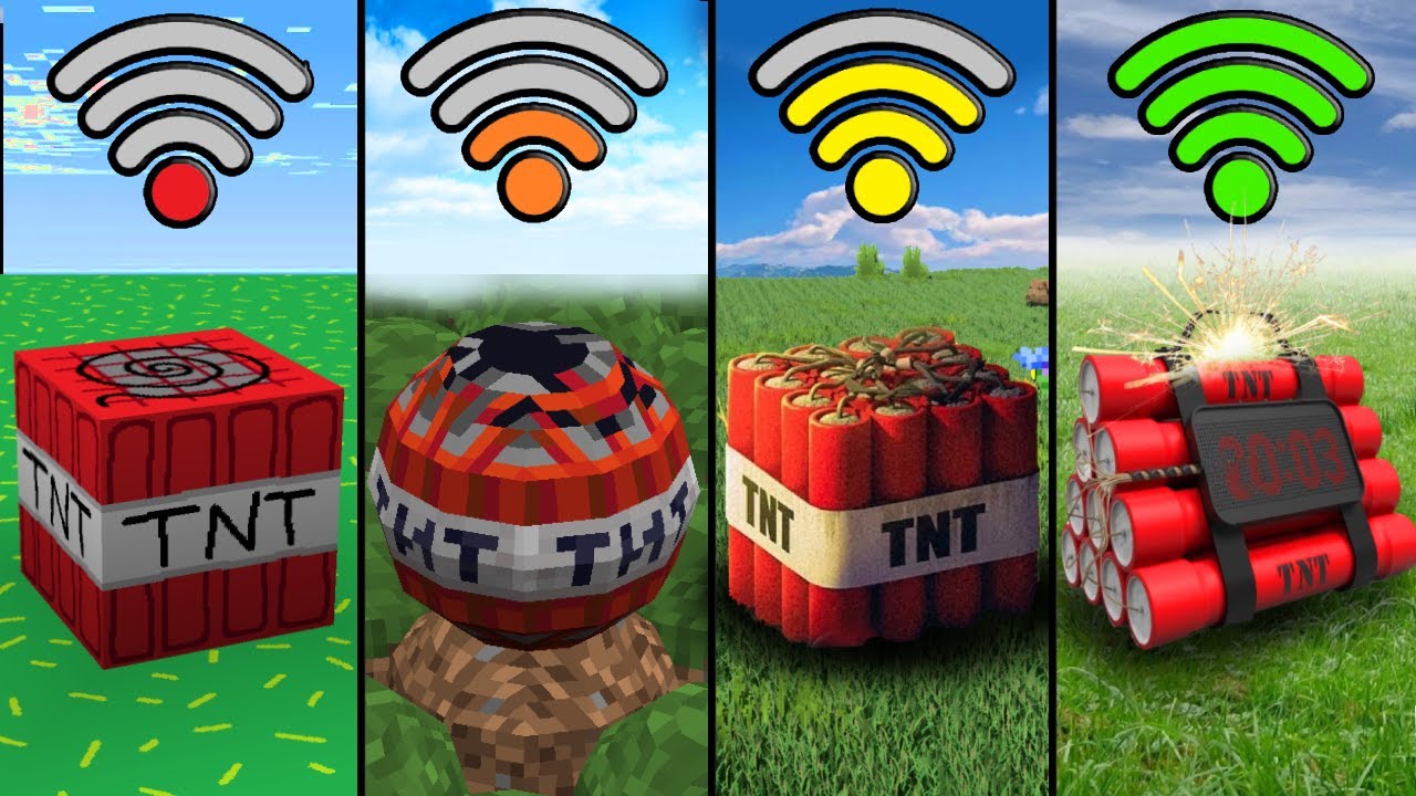TNT Physics Realism vs Different Wi-Fi in Minecraft - YouTube