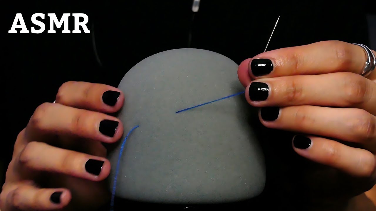 ASMR Pulling Threads Through Your Brain (no talking, needle poking, foam cover brushing) - YouTube