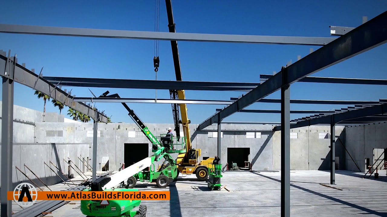 AtlasBuildingCo King Plastic Metal Building Erection - YouTube