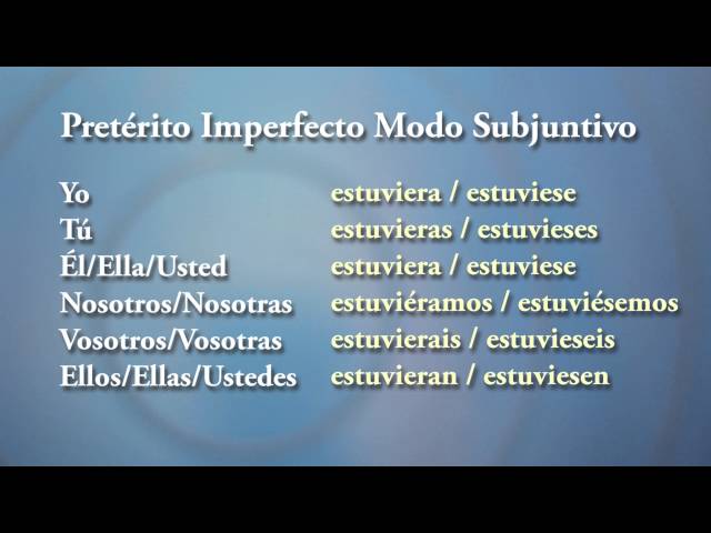 Subjuntivo Imperfecto Pin Page
