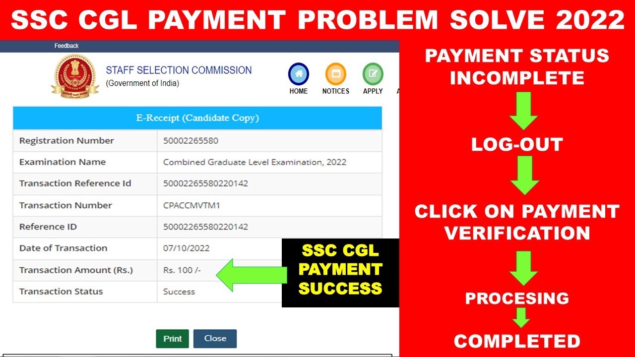 ssc cgl payment problem solve 2022 Offline challan paid successful how ...