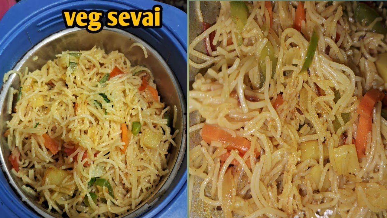 vegetable vermicelli.veg sevai recipe.kidz lunch box recipe.. - YouTube