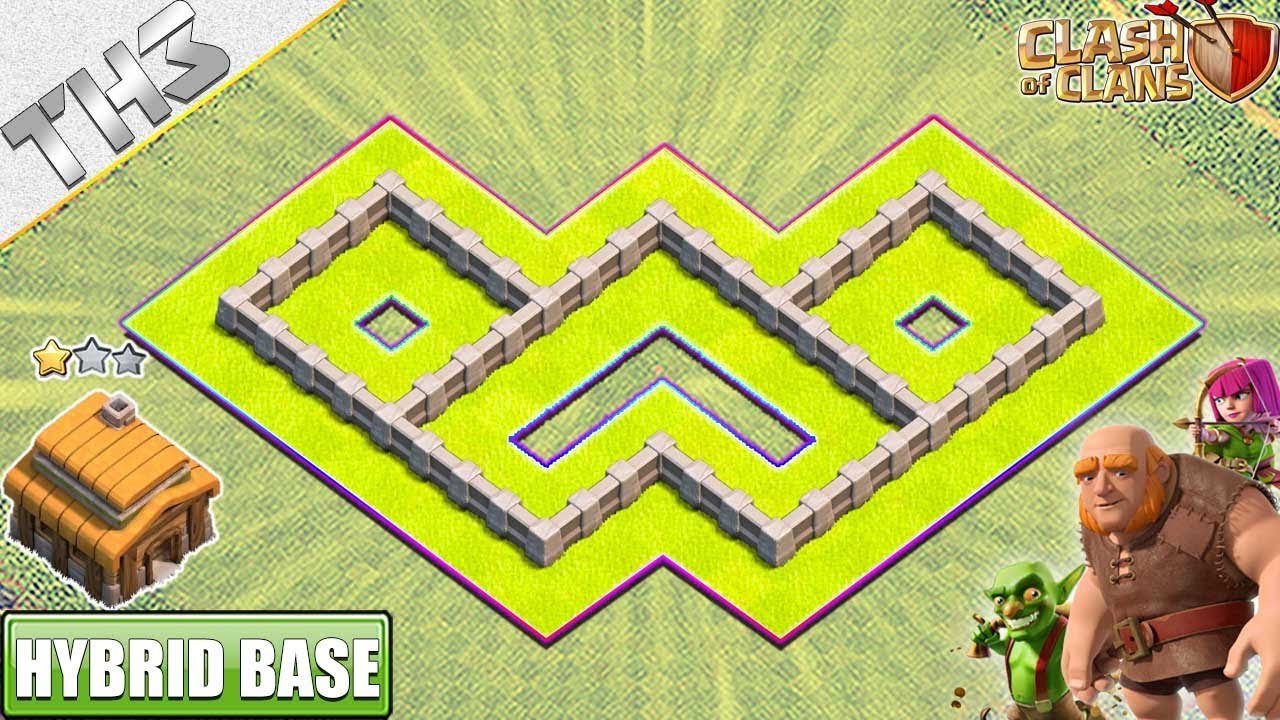 New BEST Town Hall 3 (TH3) Base - Clash of Clans - YouTube
