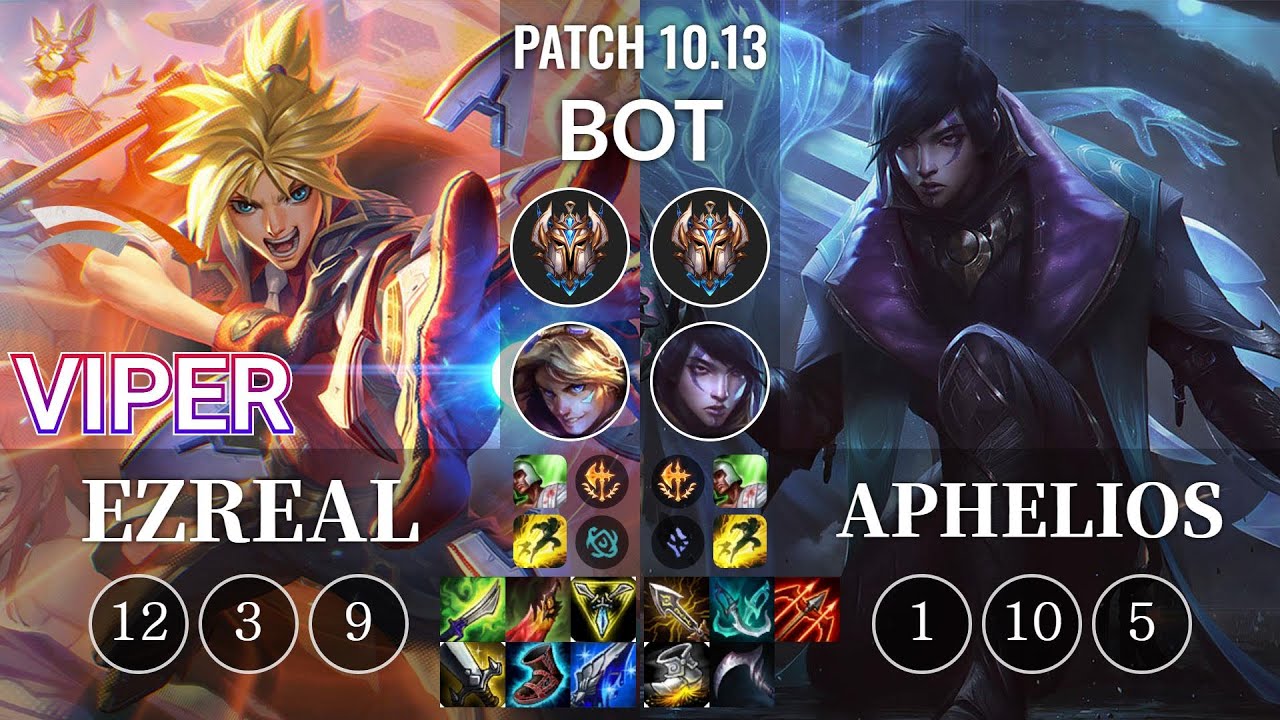 HLE Viper Ezreal vs Aphelios Bot - KR Patch 10.13 - YouTube
