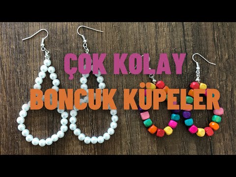Kolay Boncuk Küpe Yapımı | Easy Bead Earrings Making