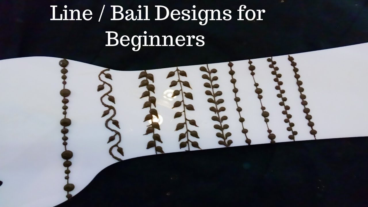 Bail / Line Decoration Design For Beginners | Mehndi Design | Mehndi ...