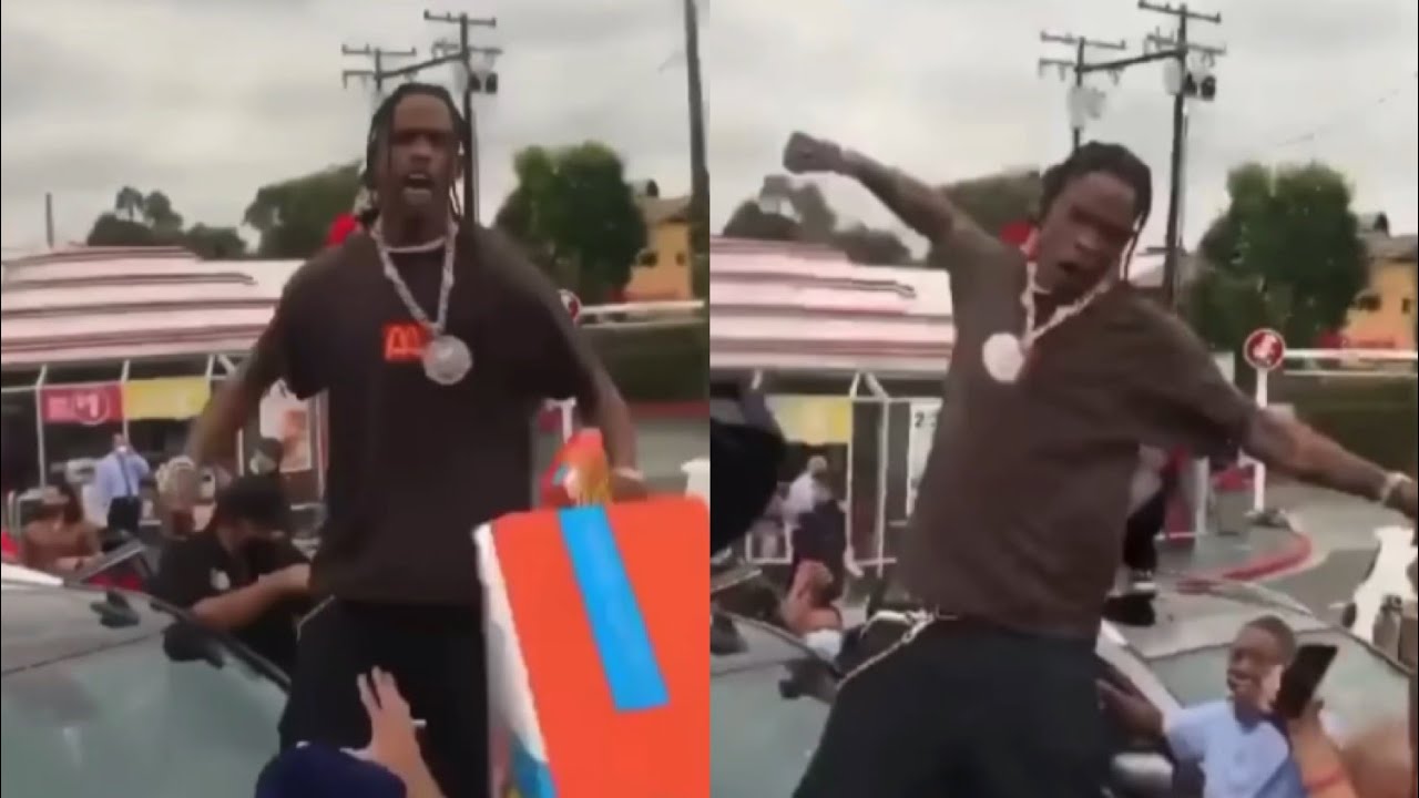 Travis Scott Hyped Up Signing Reeses Puffs Cereal Box - YouTube
