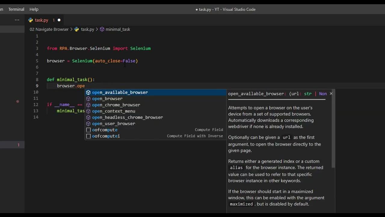 Robot Framework (Robocorp) RPA - Browser Navigation - Python - YouTube