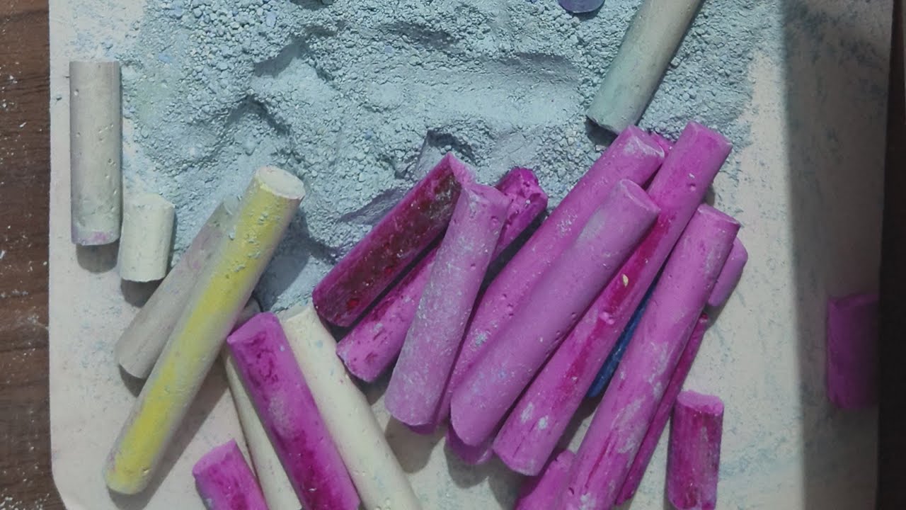 Crushing White&Coloured Chalk Mix | Satisfying And Relaxing |Chalk ...