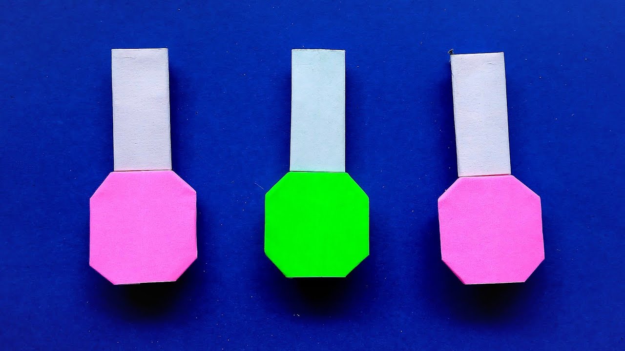 Tutorial Origami Kutek | Paper Nail Polish Bottle - YouTube