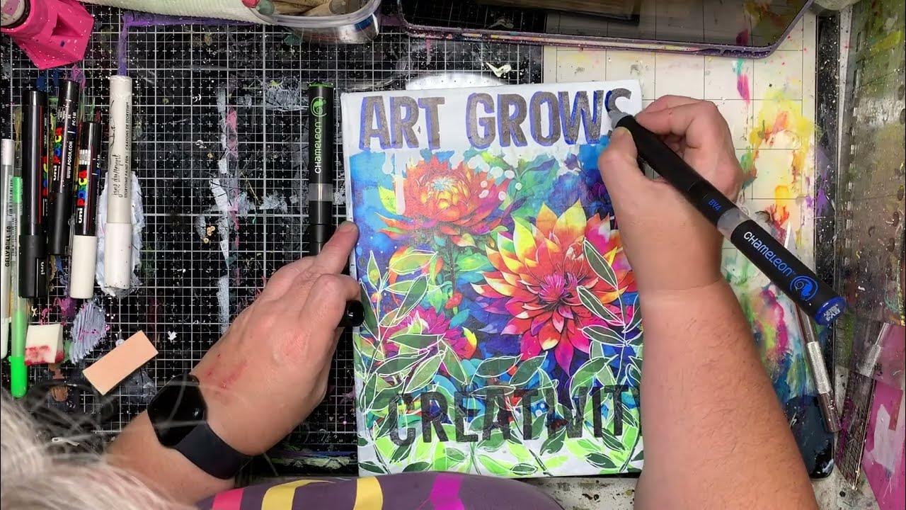 Decorating my art journal cover - YouTube