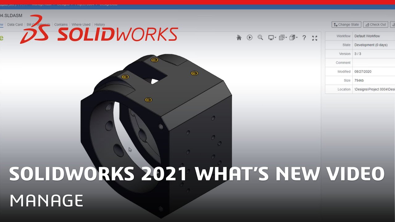 What's New in SOLIDWORKS 2021 - Manage - YouTube